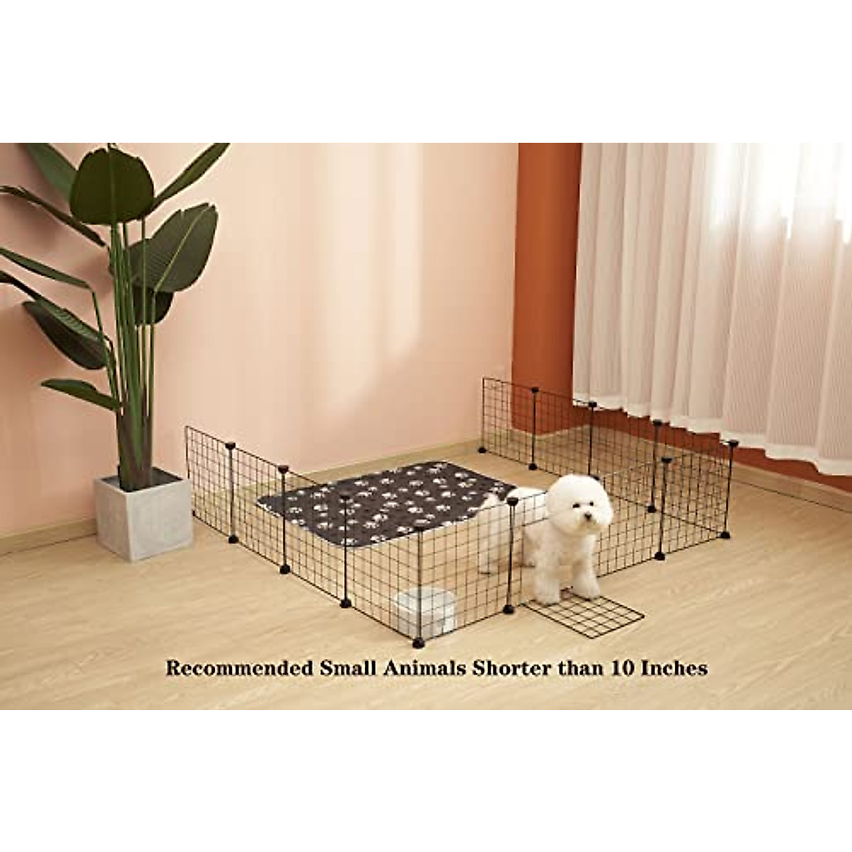 allisandro Guinea Pig Cages Small Animal Playpen, Small Animal Cage for Indoor Outdoor Use, Portable Metal Wire Yard Fence for Guinea Pigs, Bunny, Turtle, Hamster, 12 Panels (14x14)