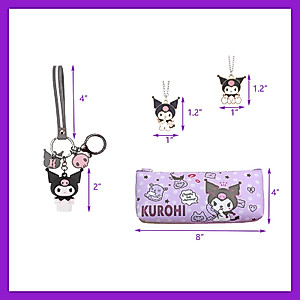 SMAROICE Kawaii Kuromi Gift Set including Cute Headbands Hair Tie Cosmetic Pouch Stickers Keychain Bracelets Necklaces
