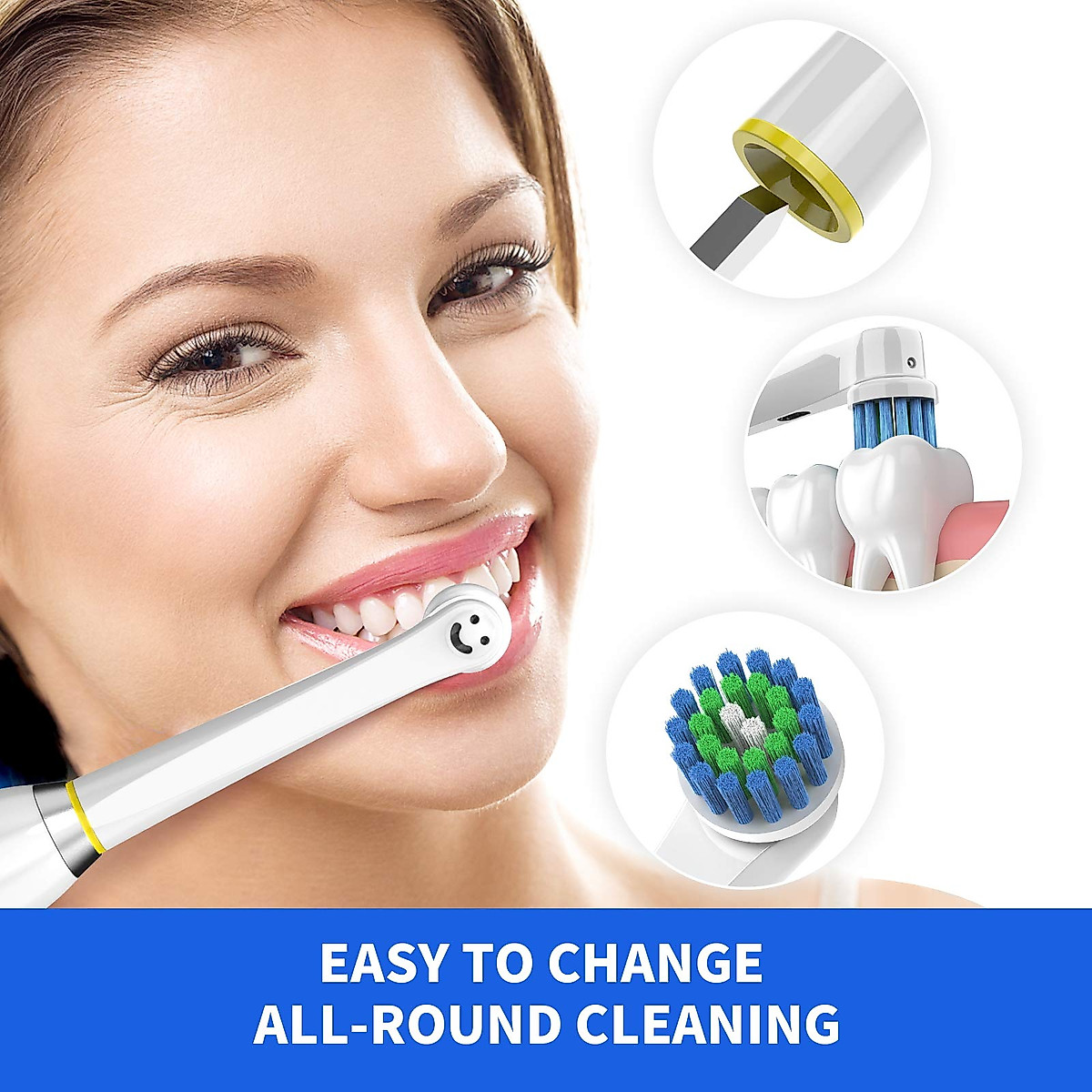 Best Replacement Toothbrush Heads for Oral-B,Compatible with Oral-B Braun Electric Toothbrush, 4 Count