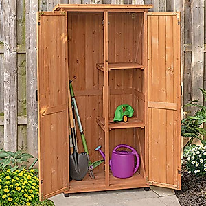 Leisure Season VSS3005-W Vertical Storage-Sheds, Medium Brown