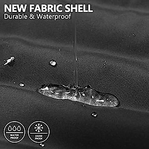 Little Donkey Andy Men's Waterproof Hooded Puffer Jacket Windproof Warm Winter Coat with Recycled Insulation Black XXL