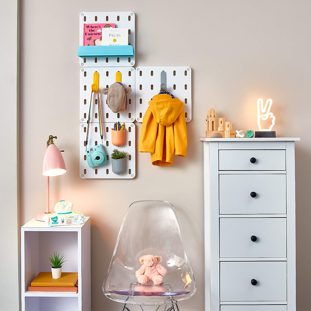 iDesign Cade BPA-Free Plastic Modular Hanging Pegboard Organizer Storage Shelf, 12.71" x 3.7" x 2.25", Aqua