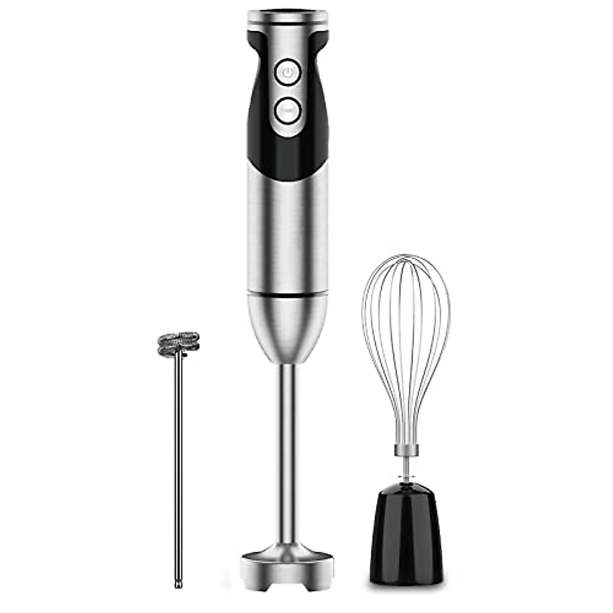 3-in-1 Immersion Hand Blender, Powerful 800 Watt 12-Speed Stick Blender with Sturdy Titanium Plated Stainless Steel Blades