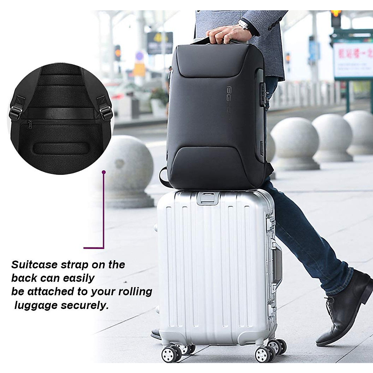 OZUKO Anti Theft Business Laptop Backpack Slim Durable Waterproof Computer Rucksack College School Bookbag for 15.6 inch