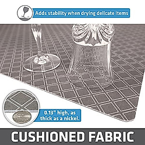 Drymate Premium Luxury Shelf & Drawer Liner, Thick Cushioned Fabric, Non-Adhesive, Absorbent, Waterproof, Slip-Resistant, Liners for Kitchen Cabinets, Cupboards (USA Made)(12”x59”)(2-Pack)(Taupe)