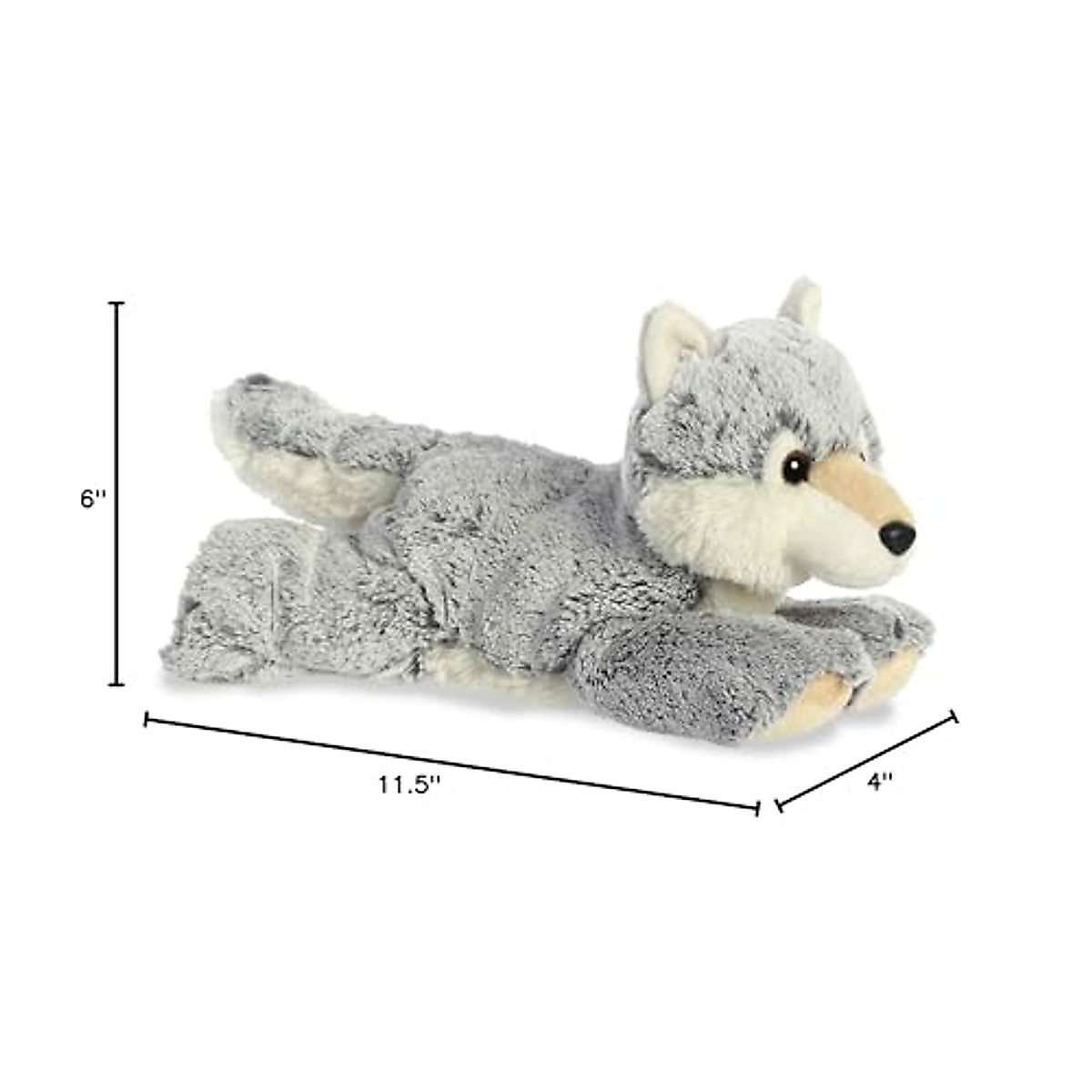 Aurora® Adorable Flopsie™ Winter Wolf™ Stuffed Animal - Playful Ease - Timeless Companions - Gray 12 Inches