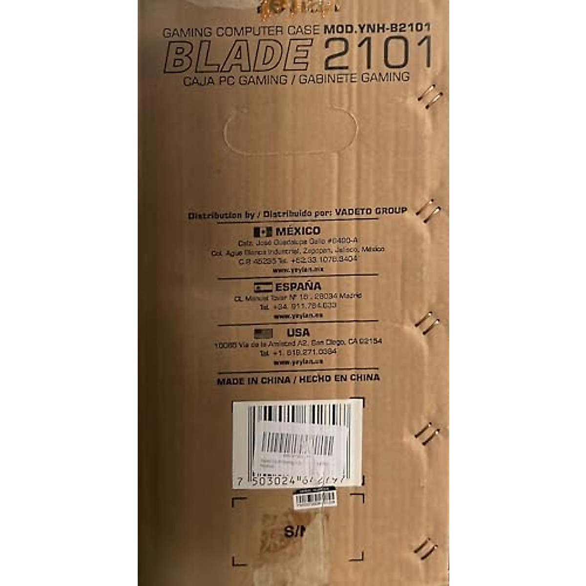 YEYIAN Blade 2101 Gaming PC Case, Acrylic Mid Tower ATX/Micro ATX, LED Fans, SPCC Chassis, Metal Mesh Air Flow, 3 USB/Audio Ports, 16.33"x7.08"x18.85", ROHS CE Certified, Black