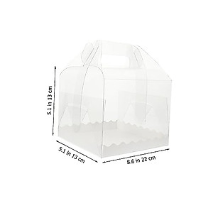 HEMOTON 10pcs Boxes Portable Cake Box Container with Lid Plastic Cake Stand Containers for Food Transparent Gift Box Mini Cupcake Boxes Small Cake Carriers Paper Transparent Cake Container