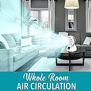 Brentwood 3-Speed Quiet Oscillating Air Circulator Desktop Fan White (6-Inch with Remote)