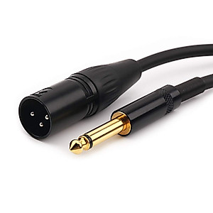 NANYI 6.35mm (1/4 Inch) Male TS Male to XLR Interconnect Audio microphone Cable (XLR-F-1.6FT)