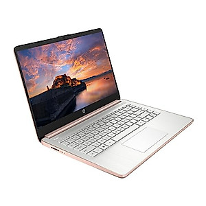 2023 Newest HP Laptops for College Student & Business, 14'' HD Computer, Intel Celeron N4120(4-core), up to 2.60 GHz, 16GB RAM, 576GB(64GB SSD+512GB Card), HDMI, Rose Gold, Windows 11, ROKC HDMI Cable