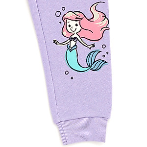 Disney Princess Rapunzel Jasmine Aurora Toddler Girls Fleece Sweatshirt and Pants Set Purple 5T