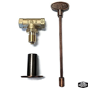 Midwest Hearth Gas Fire Pit Key Valve Kit - 1/2" NPT 8" Key - Antique Copper