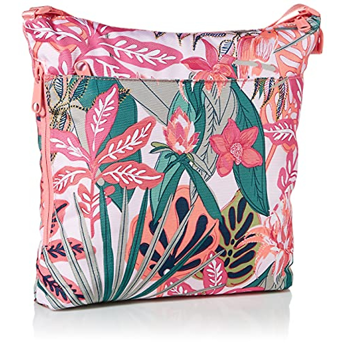 Vera Bradley Women's Recycled Lighten Up Reactive Hipster Crossbody Purse, Rain Forest Canopy Coral, One Size