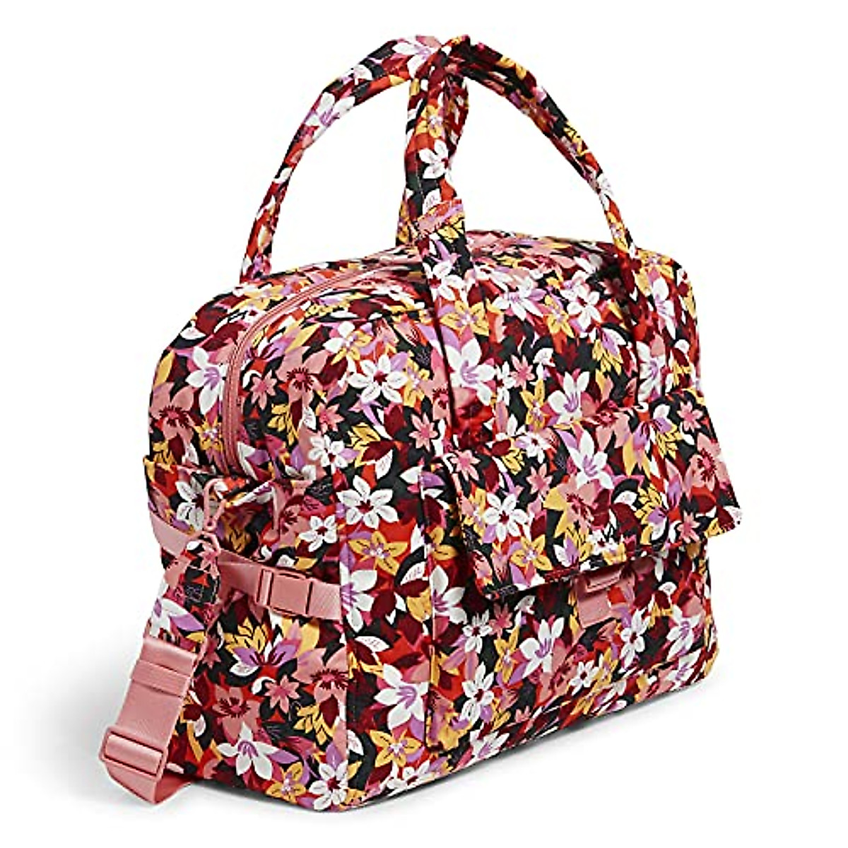 Vera Bradley Women's Cotton Utility Travel Bag, Rosa Floral - Recycled Cotton, One Size