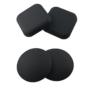 JianLing 6IN1 Door Stoppers Wall Protector Black Rubber Stop Door Handle Guard Bumper Stopper Self Adhesive (3pcs Round + 3pcs Square)