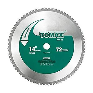 TOMAX 14 Inch 72 Tooth Industrial Level Steel and Ferrous Metal Saw Blade with 1 Inch Arbor