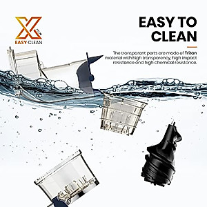 MIUI Slow Masticating Juicer Machines - Slow Juicer Cold Press with Big Wide Chute, Easy to Clean Suitable for Celery Fruit Vegetable, Mini Fully Automatic Slow Juciers Maker (White)