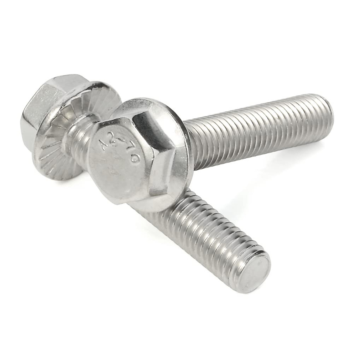M8-1.25 x 35mm Flanged Hex Head Bolts Flange Hexagon Screws, Stainless Steel 18-8 (304), Plain Finish, DIN 6921, 15 PCS