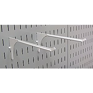Wall Control Pegboard 9in Reach Extended Slotted Hook Pair - Slotted Metal Pegboard Hooks for Wall Control Pegboard and Slotted Tool Board – White