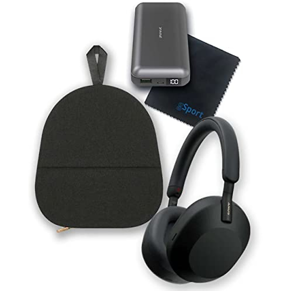 Sony WH-1000XM5 Wireless Noise Cancelling Over-Ear Headphone Bundle with gSport Accessory Kit (Black)