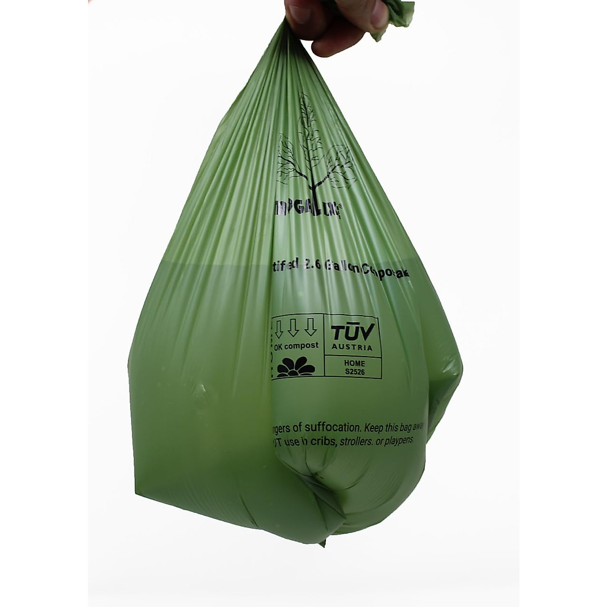 MOGALIXE Compostable Kitchen Compost Bags, 2.6 Gallon, 100 Count, Plant-Based, Extra Thick, ASTM D6400 Rated