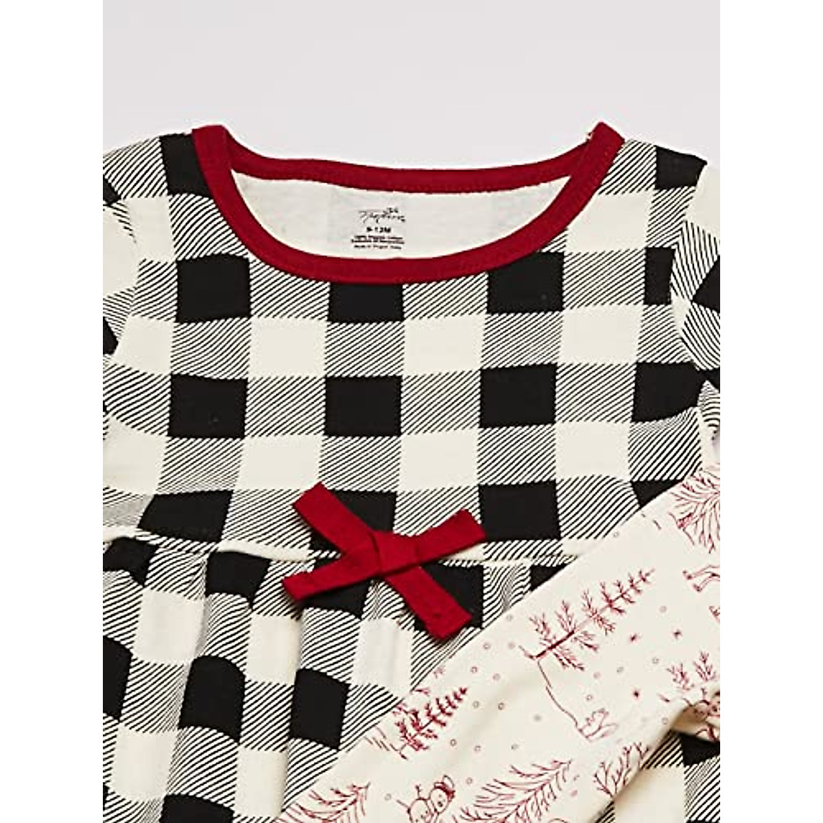 Touched by Nature Girls, Toddler, Baby and Womens Organic Cotton Short-Sleeve and Long-Sleeve Dresses, Winter Woodland Long Sleeve, 3-6 Months