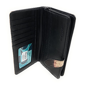 Shag Wear Babies of Africa Large Animal Safari Wallet for Women and Teen Girls Vegan Faux Leather 7" Black