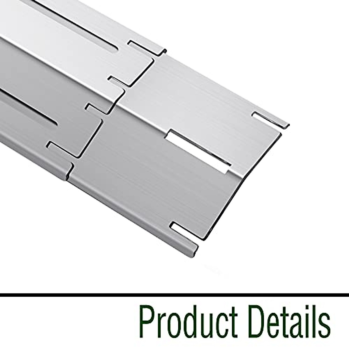 Damile Grill Heat Plates Shield Burner Covers Replacement, Grill Heat Shield Heat Tent Grill Plates for Gas Grill BBQ Grill Parts Kit Adjustable for Gas Grill, Extends from 11.75" up to 21" L, 5-Pack