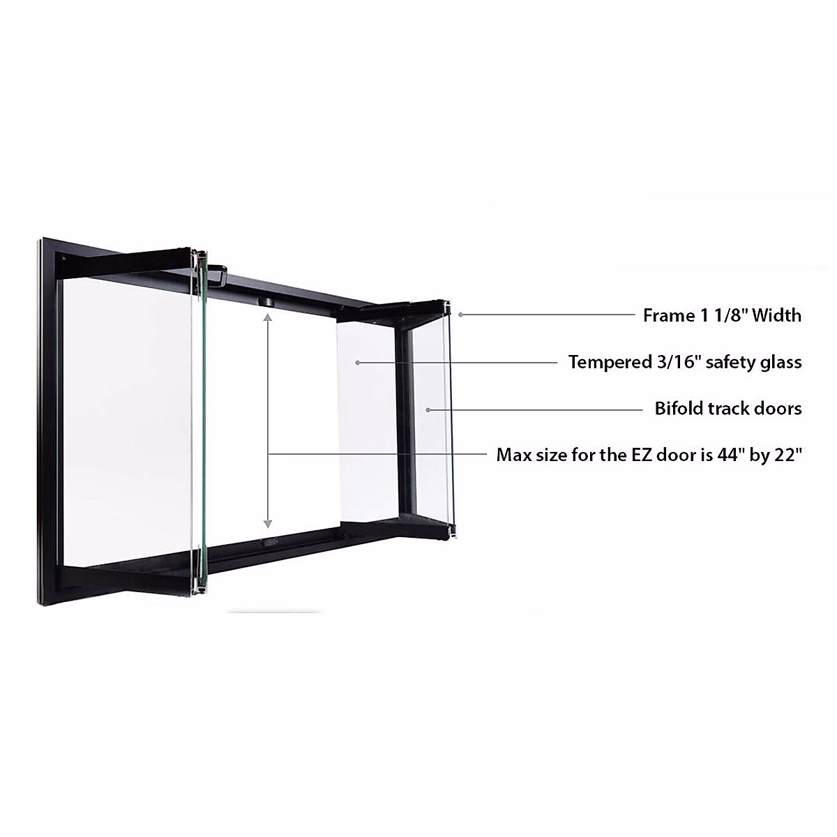 Temco Prefab Fireplace Door | Frame Included | Easy to Install | Fits ONLY Models: TFC42-3, TFC42-4, TLC42-3, TLC42-3I, TLC42-4, TLC42-4I