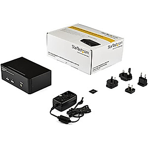 StarTech.com Dual Monitor DisplayPort KVM Switch - 2 Port - USB 2.0 Hub - Audio and Microphone - DP KVM Switch , TAA (SV231DPDDUA)