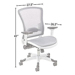 Space Seating 317 Series Executive Light Air Grid Office Chair with Breathable Mesh Back, Lumbar Support, 2-to-1 Synchro Tilt Control and Adjustable Tension, Platinum Finish