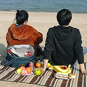 NUPTSE Insulated Picnic Basket Portable Collapsible Picnic Basket Cooler for 3-4 Persons Cooler Bag Insulated Grocery Bag with Two Handles for Travel