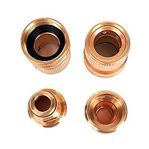 Winmien Heavy Duty Brass Garden Hose Quick Connect Fittings，Water Hose Connectors 3/4 inch GHT Female and Male (2 Sets)