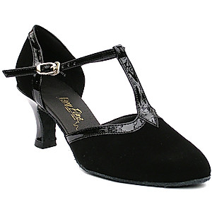 Women's Ballroom Dance Shoes Tango Wedding Salsa Dance Shoes Black Nubuck 9627EB Comfortable - Very Fine 2.5" Heel 9.5 M US [Bundle of 5]