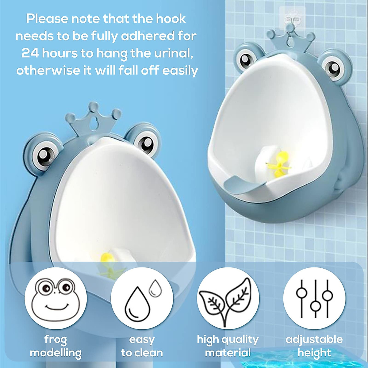 Frog Pee Training,Cute Frog Potty Toilet Training Urinal,Bathroom Funny Baby Training Potties for Kids,Toddler Boy(Light Blue)