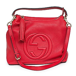 Gucci Soho Flame Red Leather Bag Soft Hobo Italy Handbag New