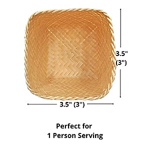 FOREVER 1 – Sticky Rice Basket 3.5 (3) x 3.5 (3) Inches, Kratip Bamboo Steamed Sticky Rice Container, Thailand Handmade Serving Basket, Original Bamboo Color, Thai and Laos Kratib for Home, Restaurant