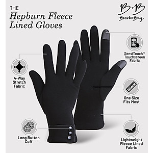 Brook + Bay Women's Gloves for Cold Weather - Women's Gloves w/Touchscreen Fingers - Fleece Gloves for Women - Texting Glove