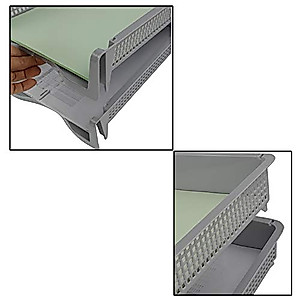 Lesbin 6-Pack Gray Plastic Stackable Paper Letter Tray