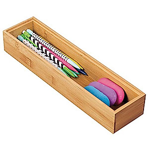 iDesign 41850 InterDesign Stackable Box-Bamboo, 3” x 12” x 2” Formbu Drawer Organizer - 3" x 12" x 2", 3" x 12"
