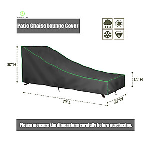 F&J Outdoors Waterproof Patio Chaise Lounge Covers 79Lx30Wx30H inches Heavy Duty UV Resistant Eco-friendly Fabric Outdoor Lounge Chair Covers, 2 Pack,Grey