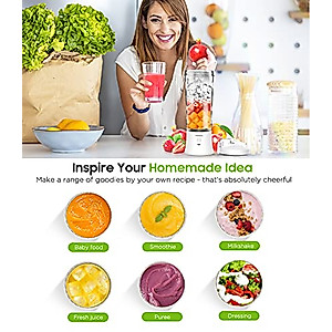 ＭoKo Portable Blender, 270 Watt Personal Blender for Shakes and Smoothies,21OZ Personal Blender USB Rechargeable with 6 Blades, BRA Free, Smoothie Blender for Kitchen Sports Travel and Outdoors,White