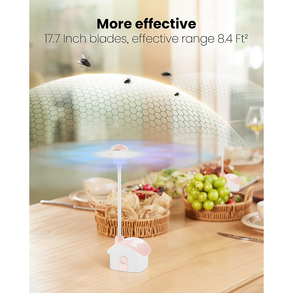 Gaiatop Fly Fans for Tables, Fly Repellent Fans Battery Powered Bug Fan Indoor Outdoor Portable Table Fly Fans for Picnic, Party, BBQ, Kitchen and Restaurants