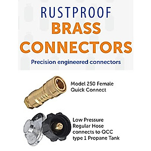 Flame King FK-HTR-QC12FT Propane Gas 3/8" Quick Connect Hose Adapter 20LB Tank Regulator Kit for Buddy Mr Heaters, 12.5 Ft, Black