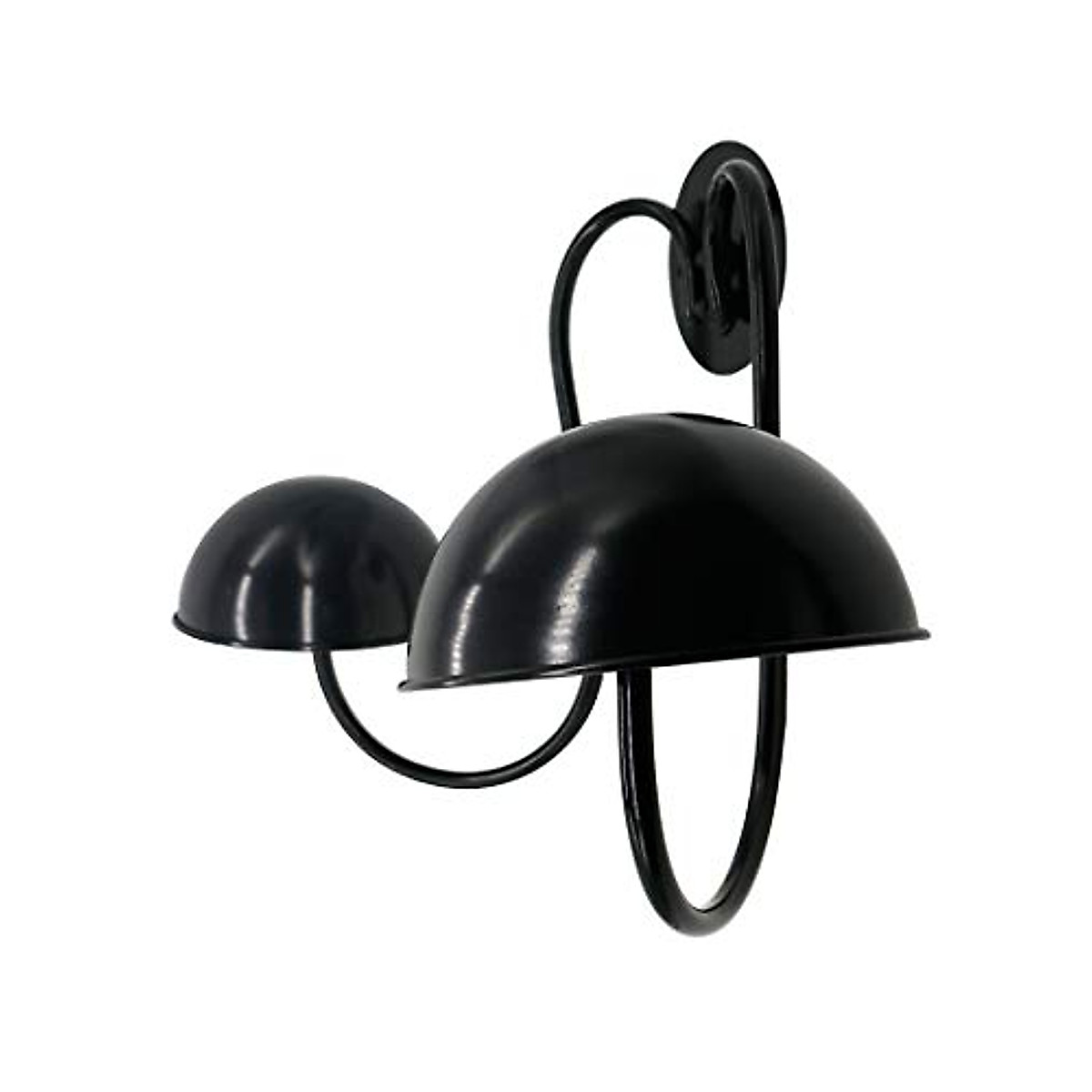 Owlgift Modern Metal Wall Mounted Entryway Retail Hat Rack/Wig Display Stand w/ 2 Circular Hat Hooks, Black