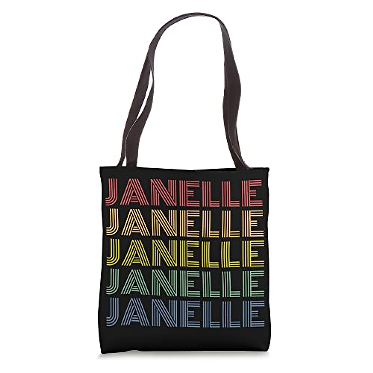 Womens Janelle Wordmark Pattern Personalized Name Retro Tote Bag