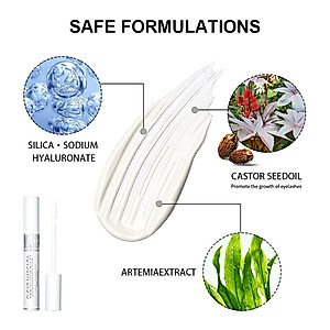 WALULAN Eyelash Lash Primer Waterproof and Sweatproof Natural Lash Defining Mascara White Volume and Length Clear Primer Mascara