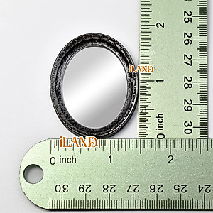 iLAND Mini Mirrors, Dollhouse Accessories on 1:12 Scale, Framed Glass Miniature Mirror (Dark Silver 4pcs)