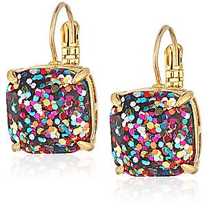 kate spade new york Small Square Leverback Multi-Glitter Drop Earrings